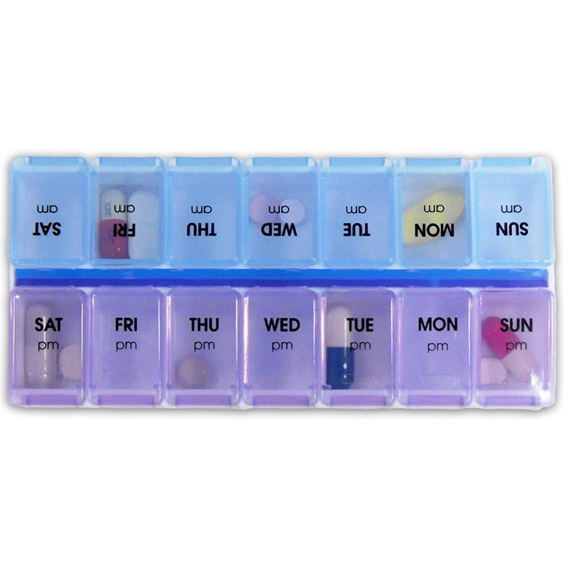Weekly 14 Grid Medicine Storage Box with Braille (E-337)| Durable, Logo ...