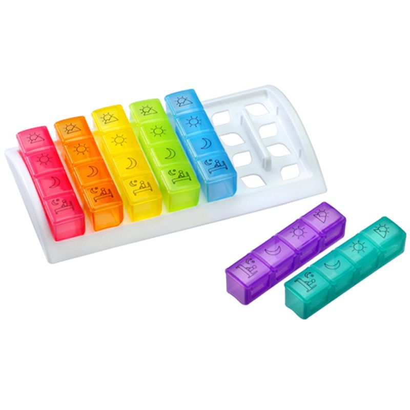 Custom 28 Compartments Pill Holder Weekly with Tray, 7 Day Pill ...