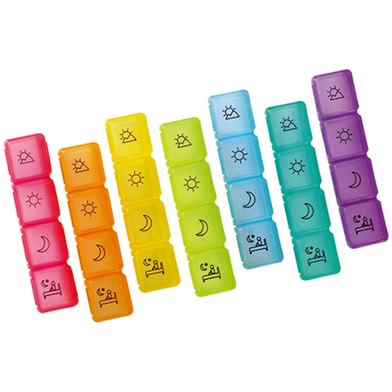 28 Grids Weekly Pill Reminder Box / Case with Alarm Timer & Tray, Pill ...