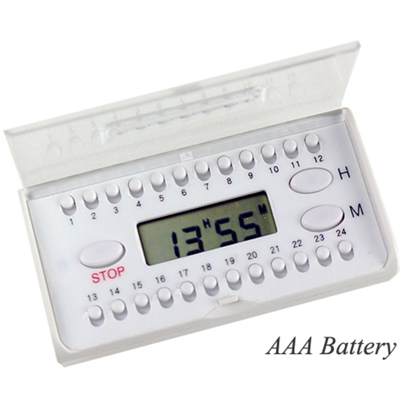 28 Grids Weekly Pill Reminder Box / Case with Alarm Timer & Tray, Pill ...