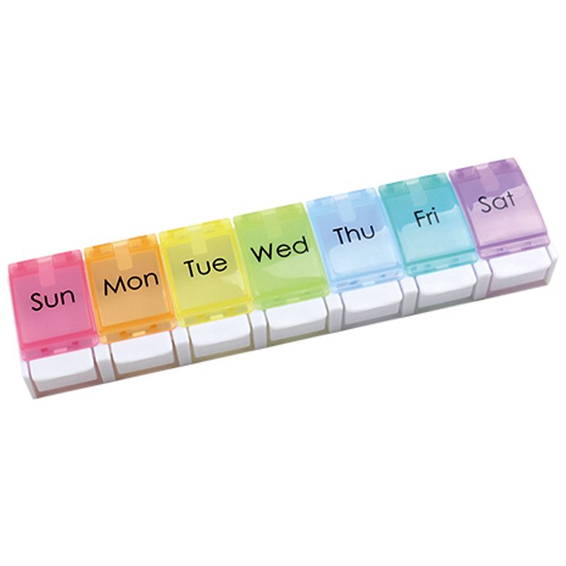 Pill Box, Travel Pill Organiser 7 Day with Spring Open Design, BPA Free ...
