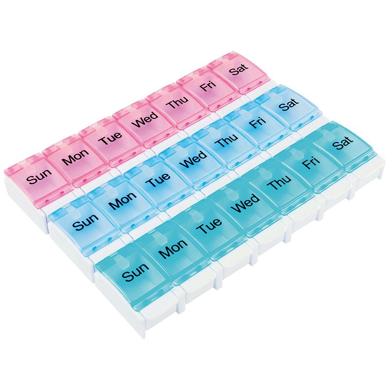 Pill Box, Travel Pill Organiser 7 Day with Spring Open Design, BPA Free ...