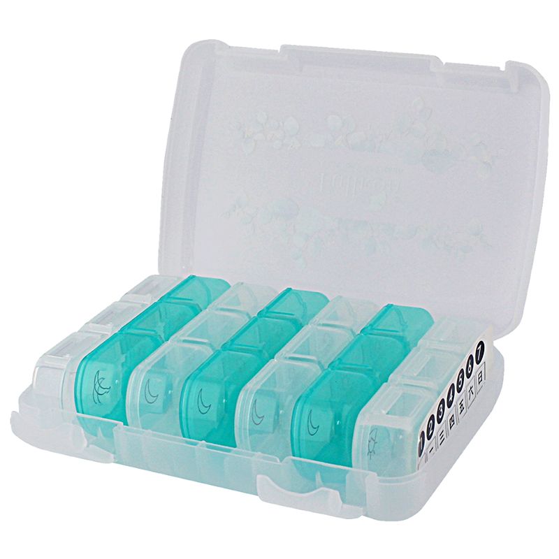 21 Grid Pill Organizer 3 Times A Day Weekly (E-391-1)| Durable, Logo ...