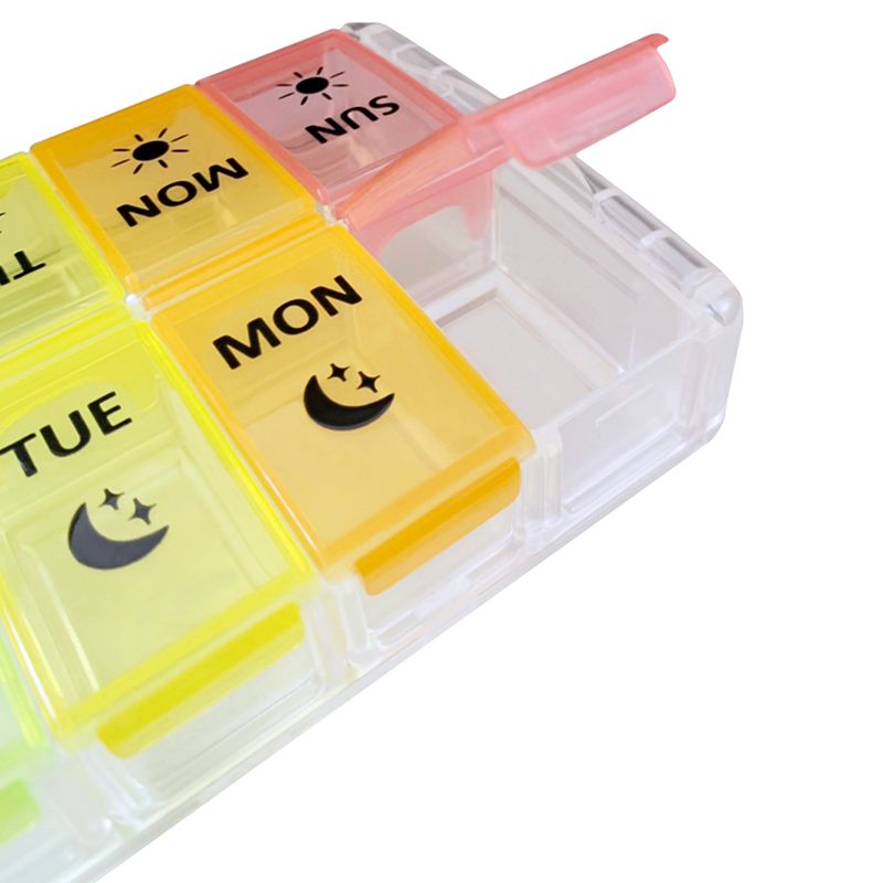 Unique 14 Grid Quick-refill Pill Medication Organizer (E-393)| Durable ...