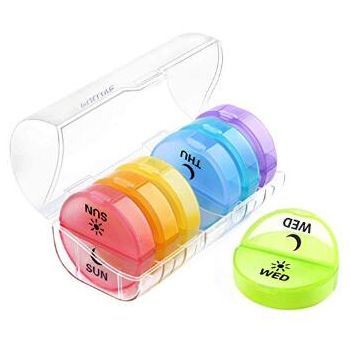 Weekly 14 Grid Round Pill Medication Box (EK-320-1)| Durable, Logo ...