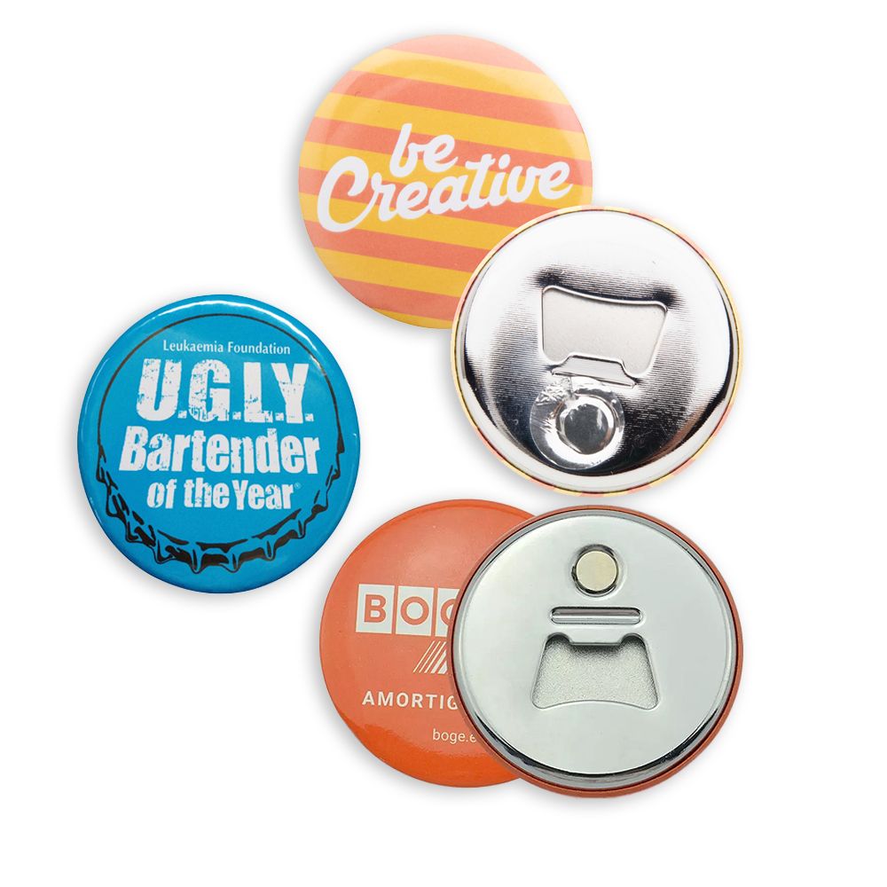 Custom Button Badge Bottle Opener | OEM Manufacturer of Customizable ...
