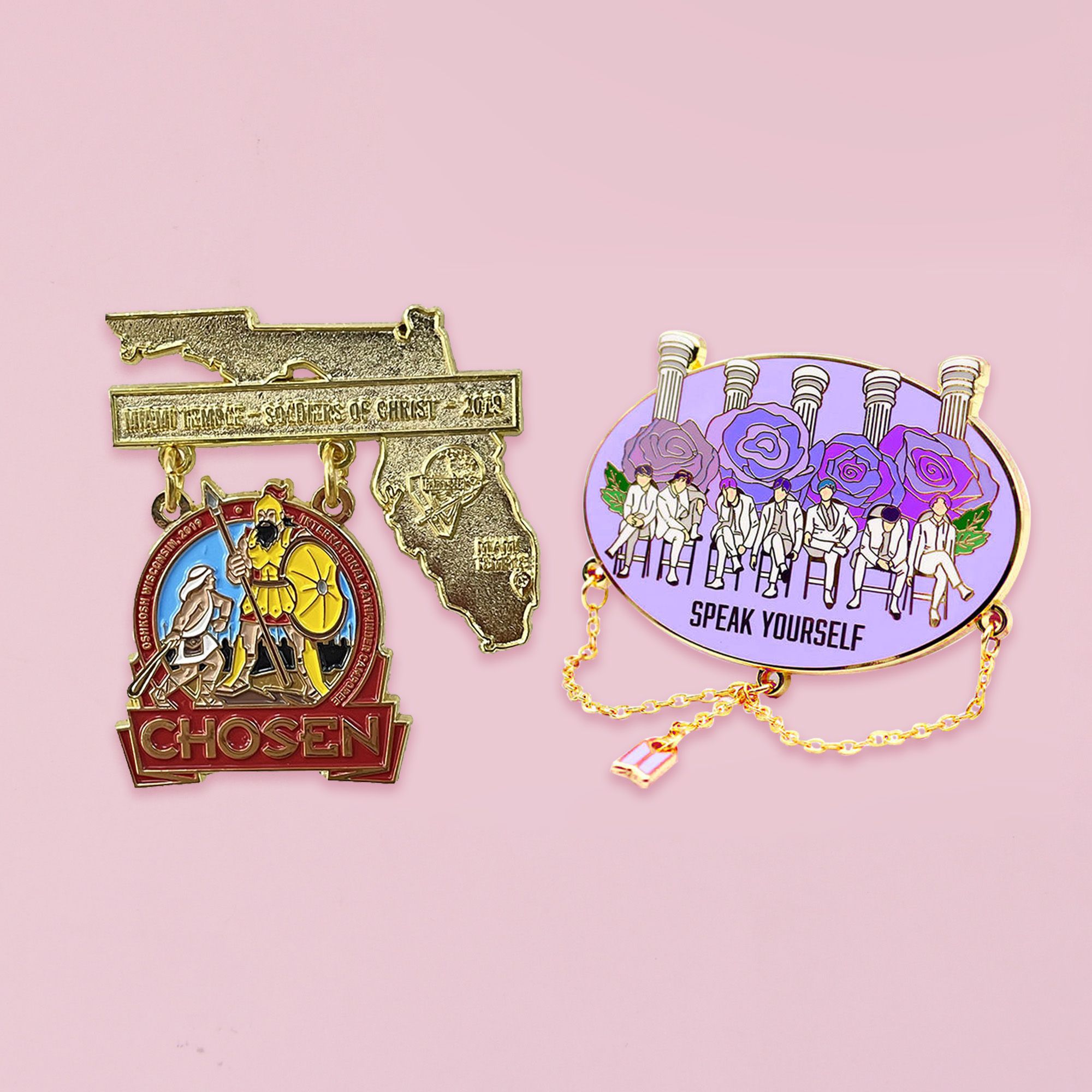 Custom Dangling Lapel Pin | OEM Manufacturer of Bespoke hanging lapel ...