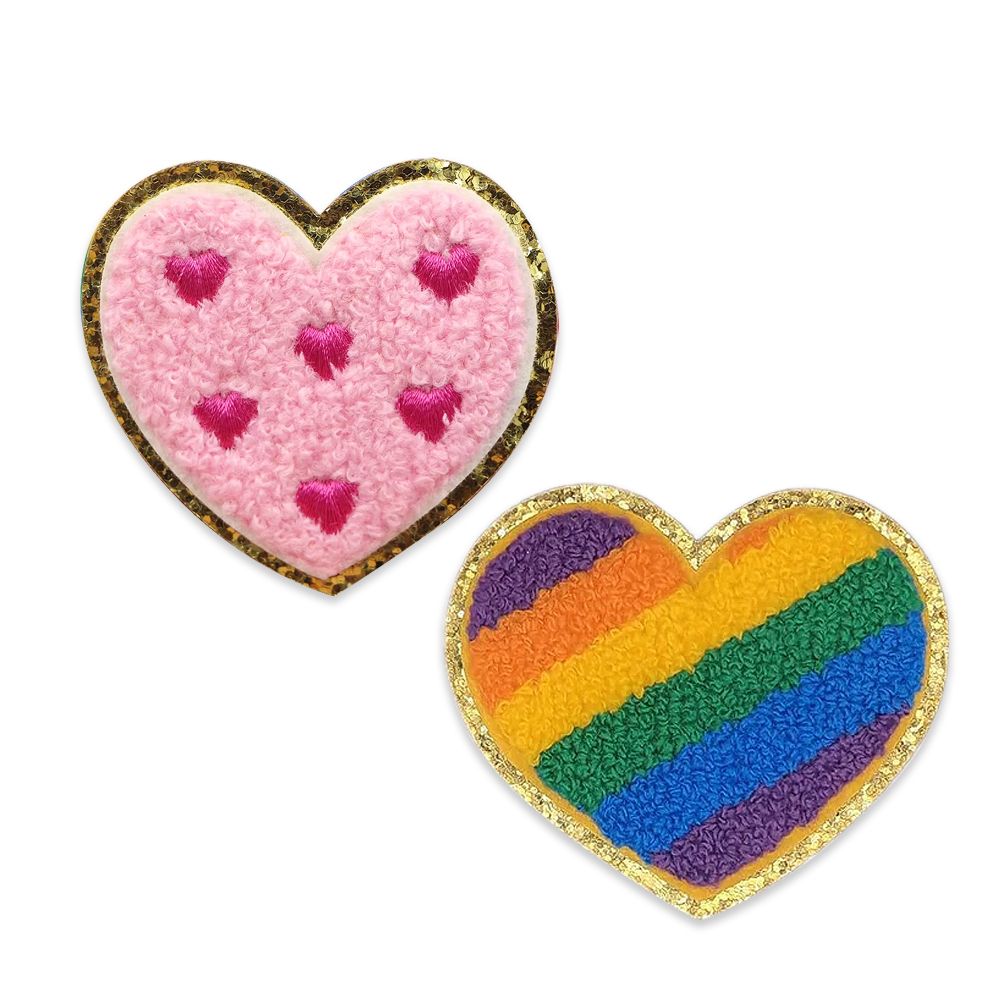 Custom Heart Chenille Patch | OEM Manufacturer of Custom Chenille Badge ...