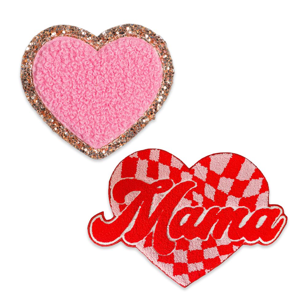 Custom Heart Chenille Patch | OEM Manufacturer of Custom Chenille Badge ...