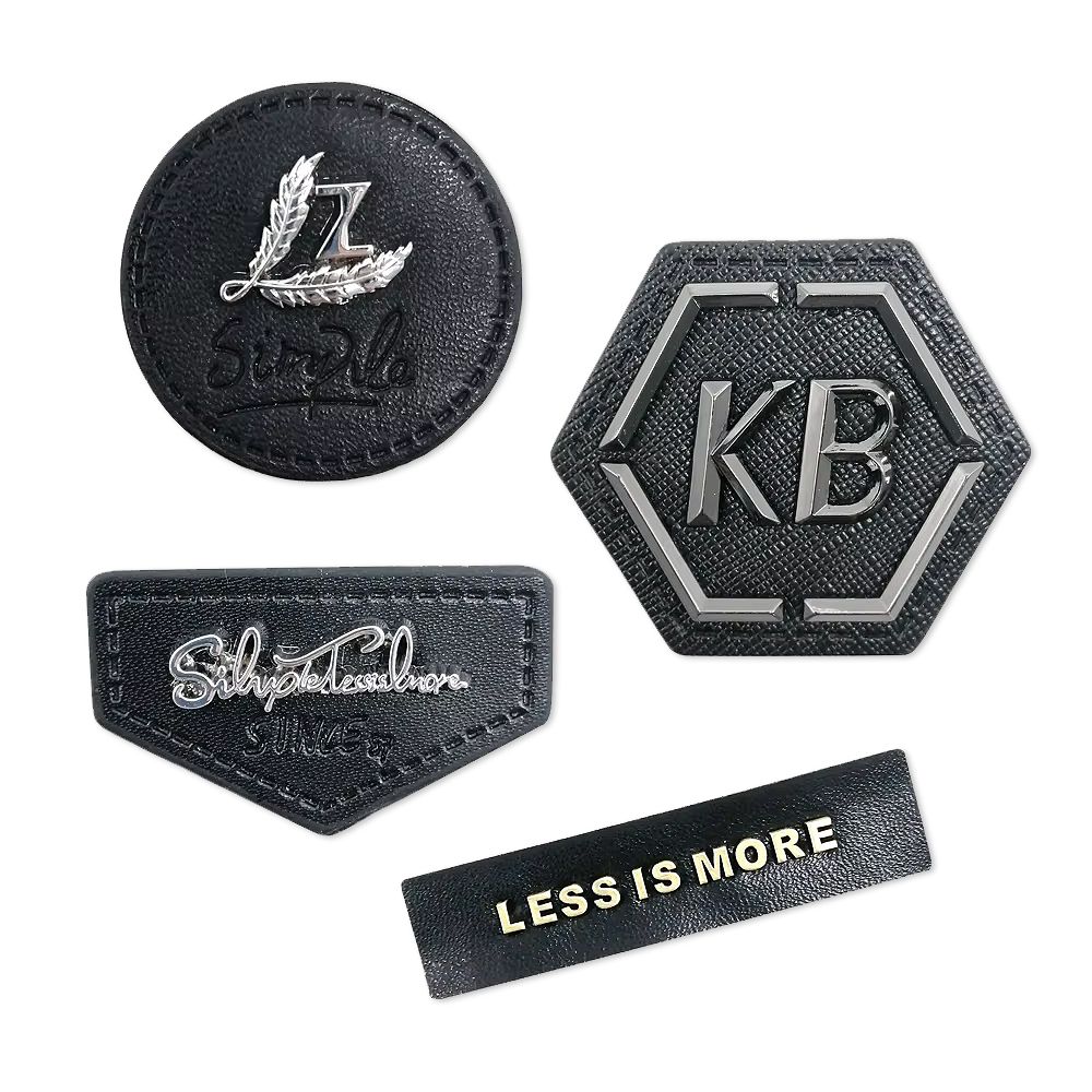 Custom Leather Label With Metal Badge | OEM Manufacturer of Durable ...