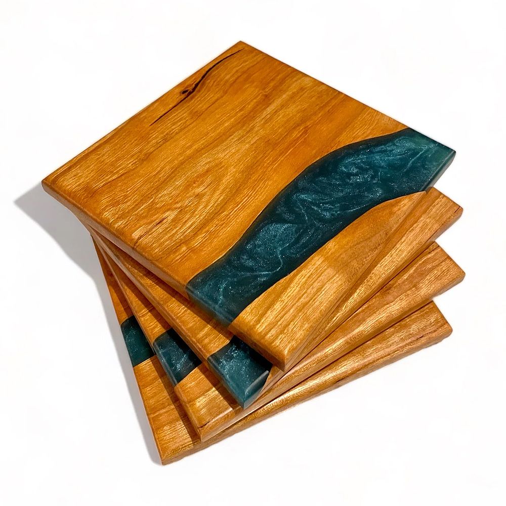 Coaster Kayu Resin Kustom | Produsen OEM dari Coaster Minuman Kayu ...