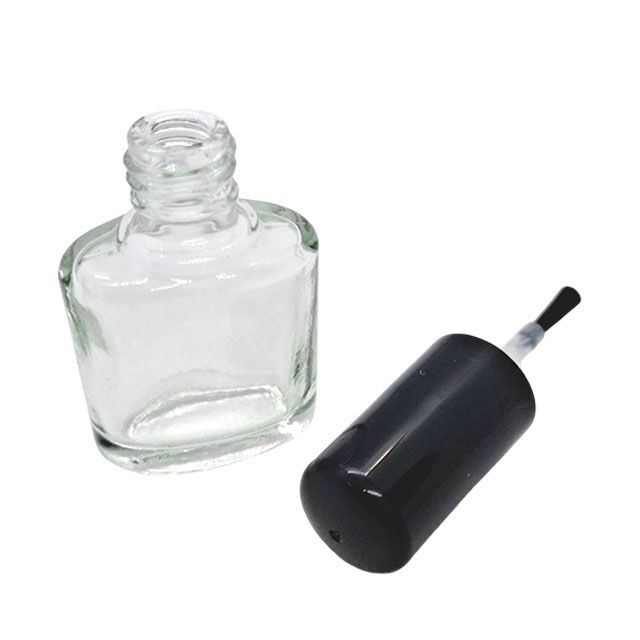 7ml Flat Oval Glass Bottle with Cap & Brush | GH Plastic