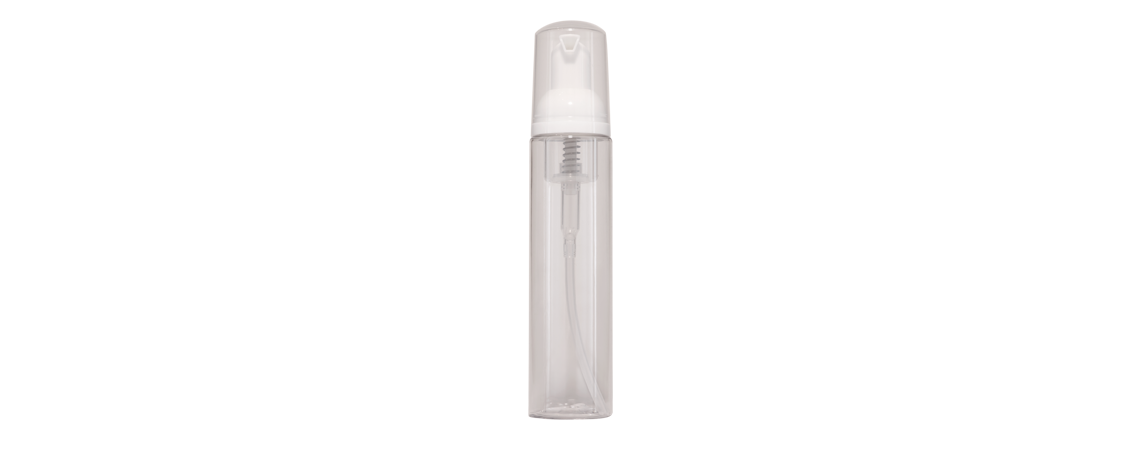 100ml PET Round Bottle with Mousse Pump | COSJAR Sustainable Packaging