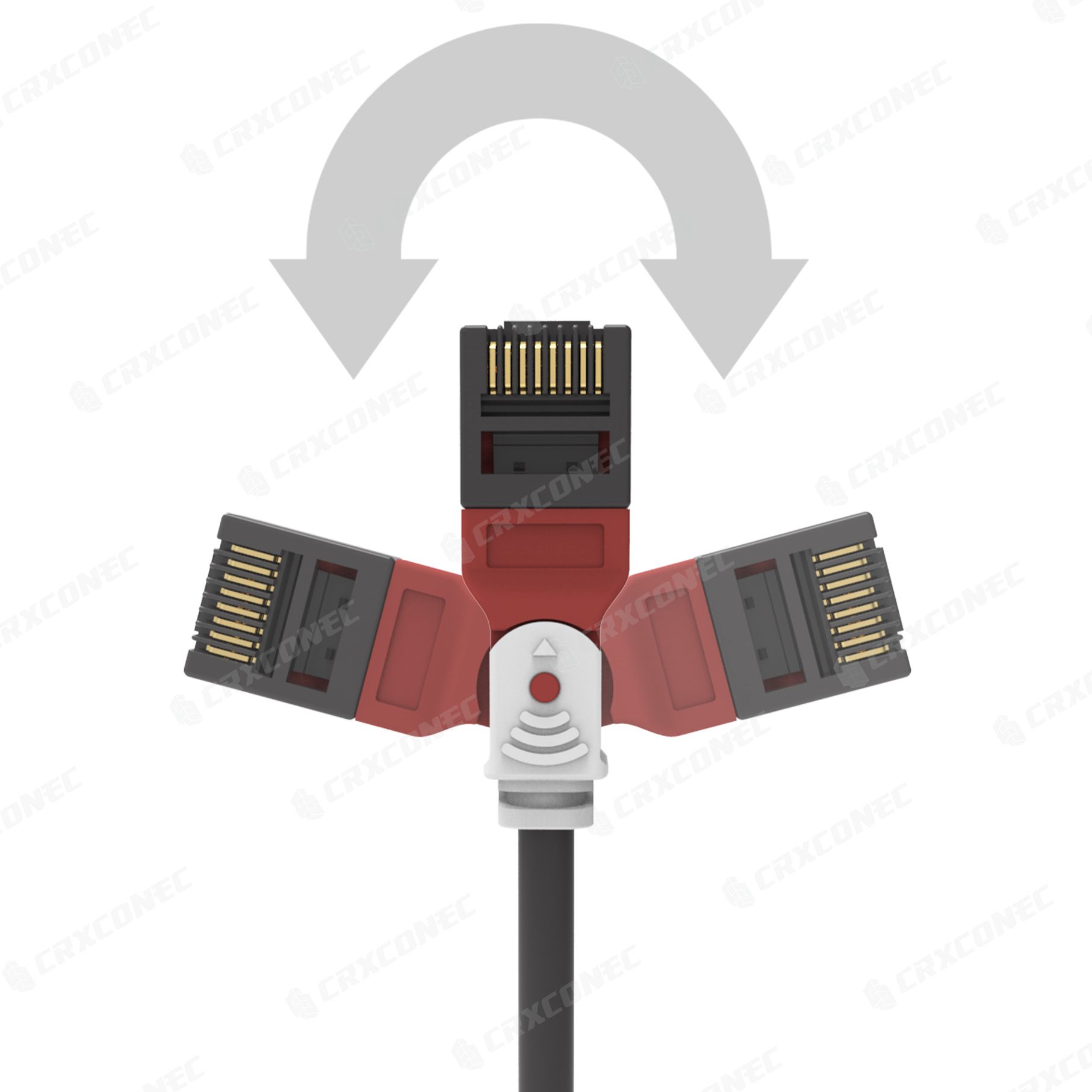 Slim 28 AWG Cat6 UTP RJ45 Patch Cord with 180-Degree Right-Left ...