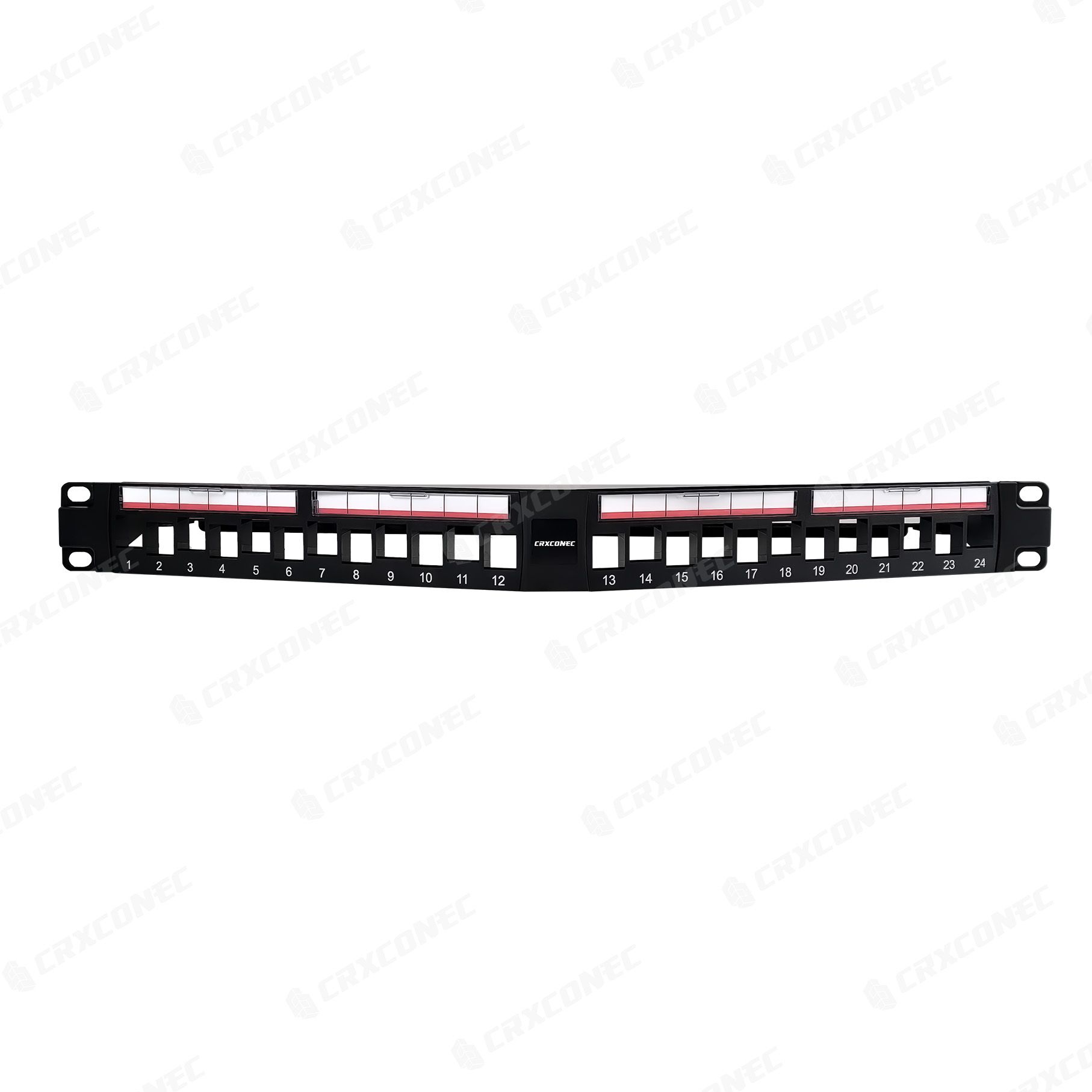 Angled 1U 24 Port UTP-FTP Keystone Jack Panel | Advanced Fiber Cabling ...