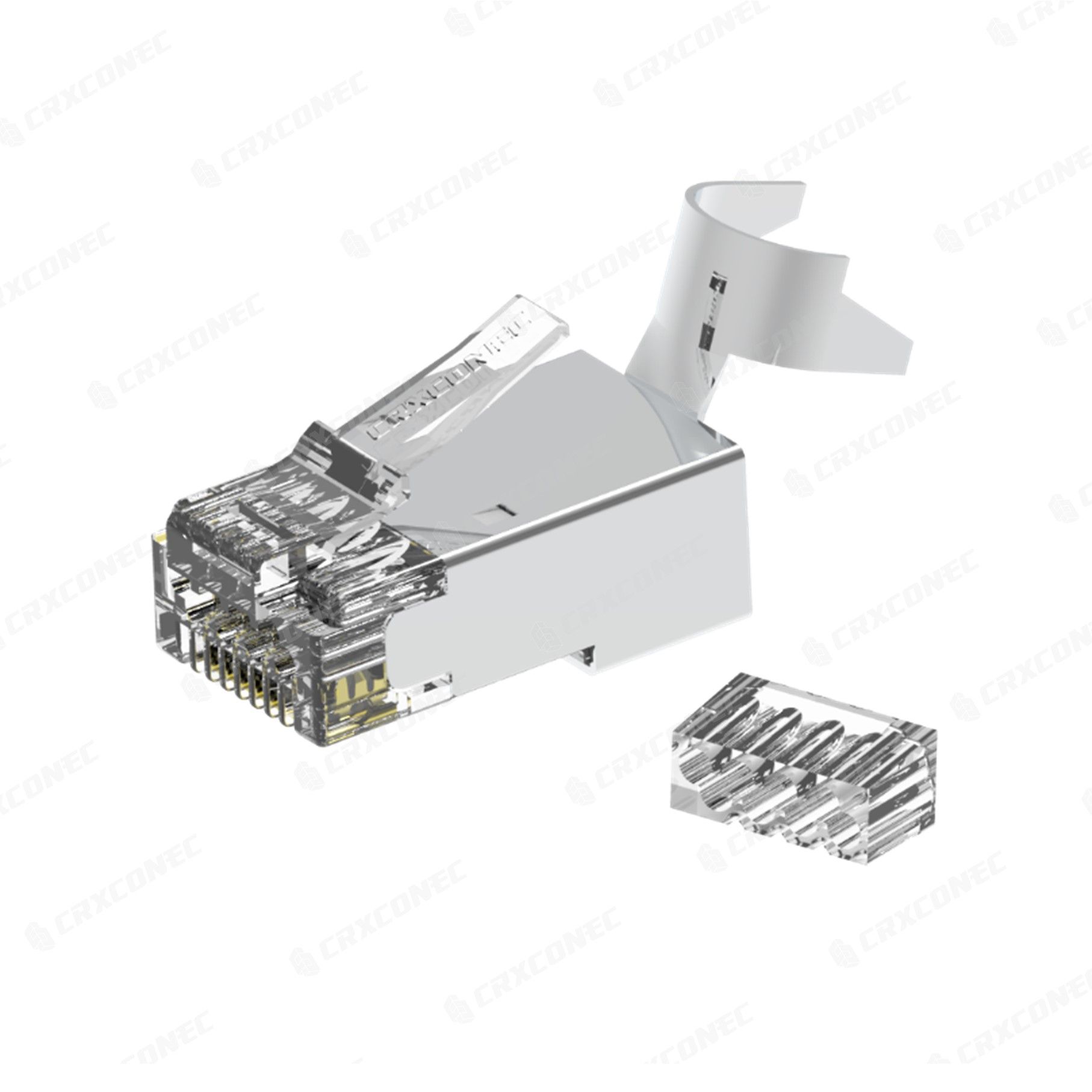 UL Listed Cat6A STP Easy Pass Through RJ45 Connector With Tail Design 1 ...