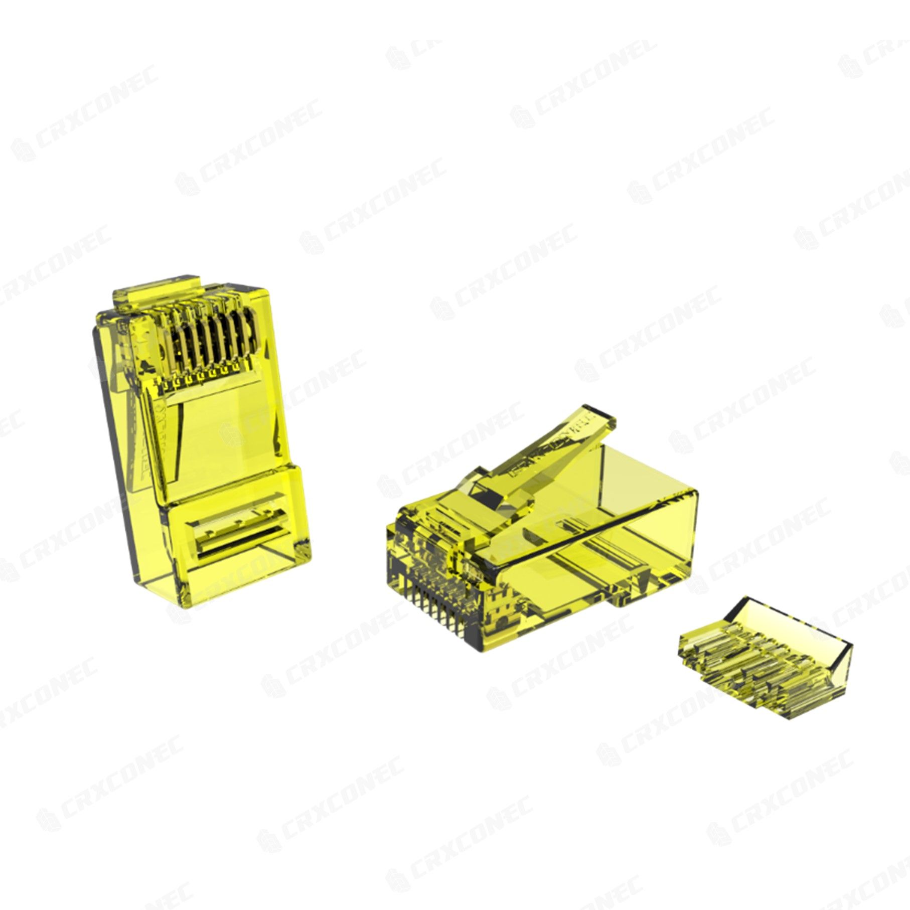 Lite Yellow Cat6A UTP Connector RJ45 With Insert 5 Up / 3 Down ...