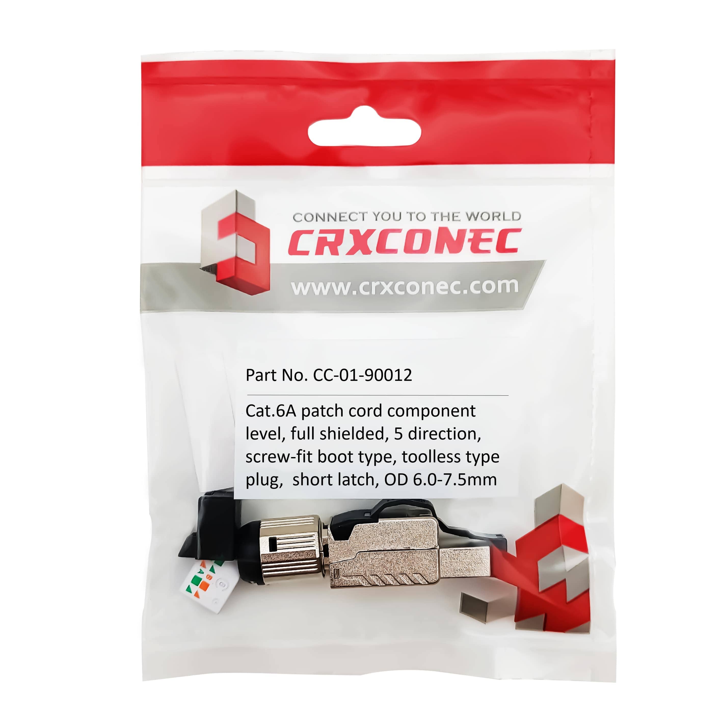 Cat7/ Cat6A Five Angled STP Toolless RJ45 Connector 6.0-7.5MM ...