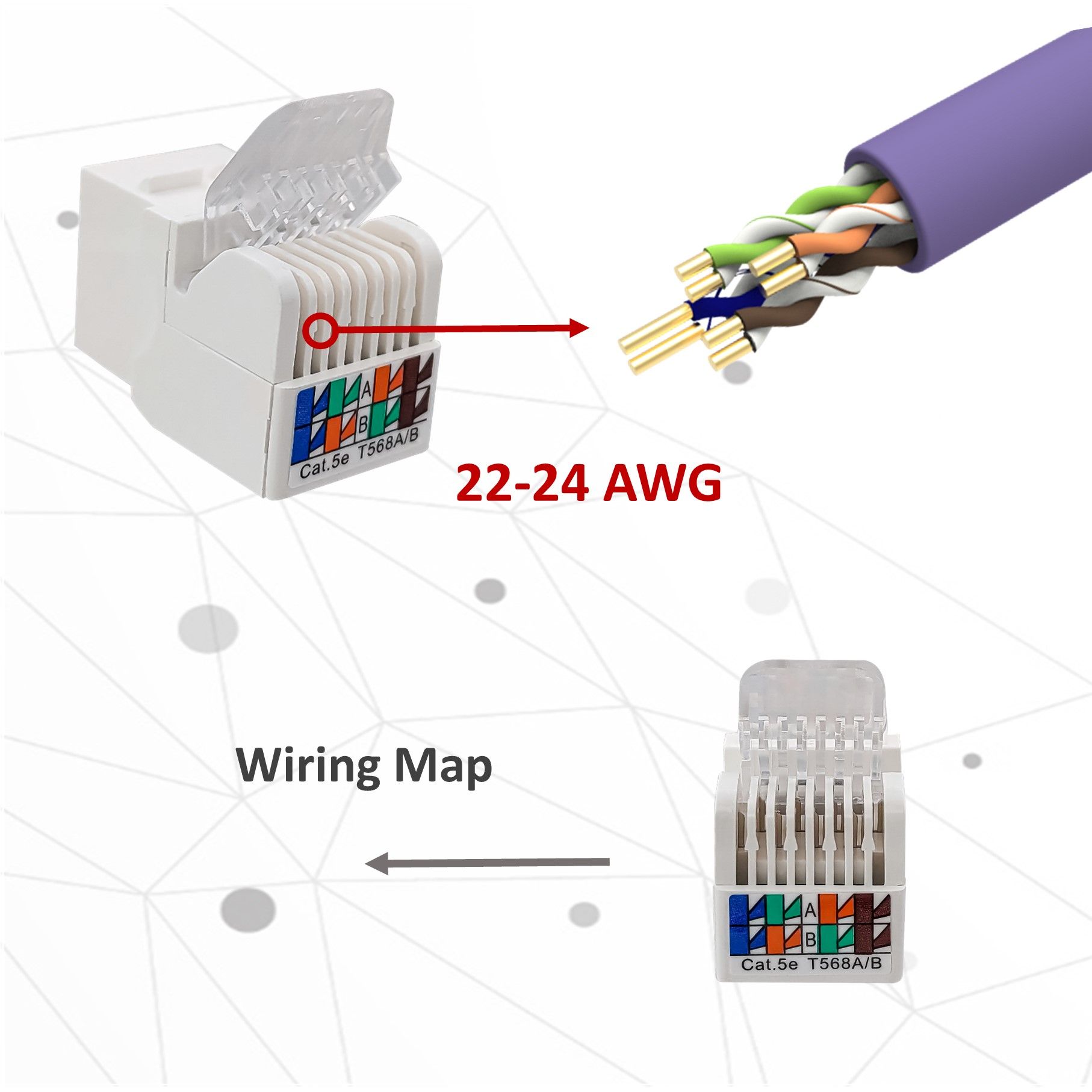 Cat5E 90° Unshielded Toolless Keystone Jack | Advanced Fiber Cabling ...