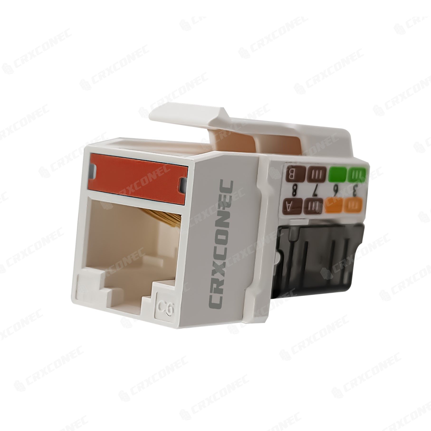 Cat6 90 Degree Cable Clip Style Keystone Jack With Color Plate ...