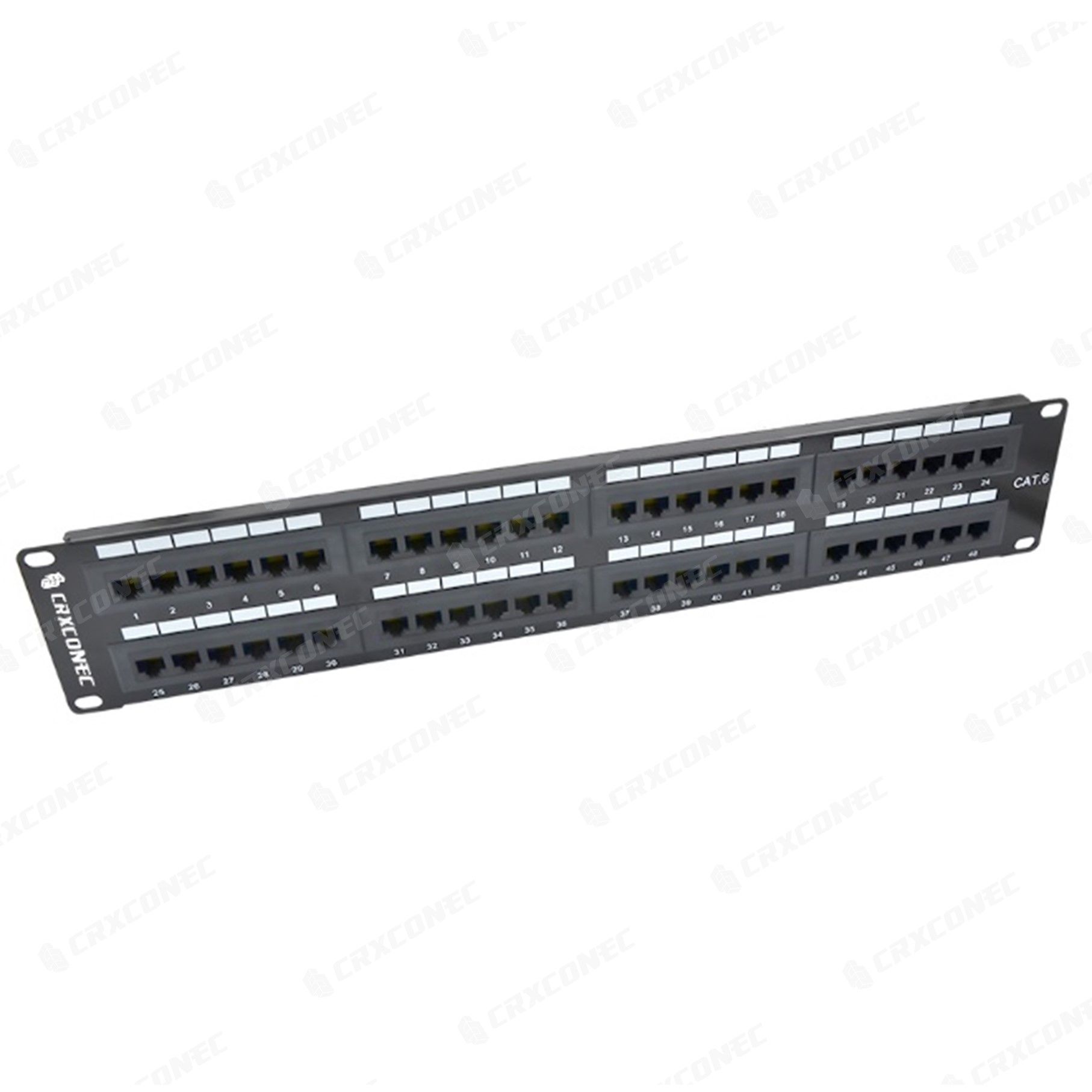 CAT6 UTP 2U 48 Port Patch Panel with support Bar, 180 degree | Advanced ...