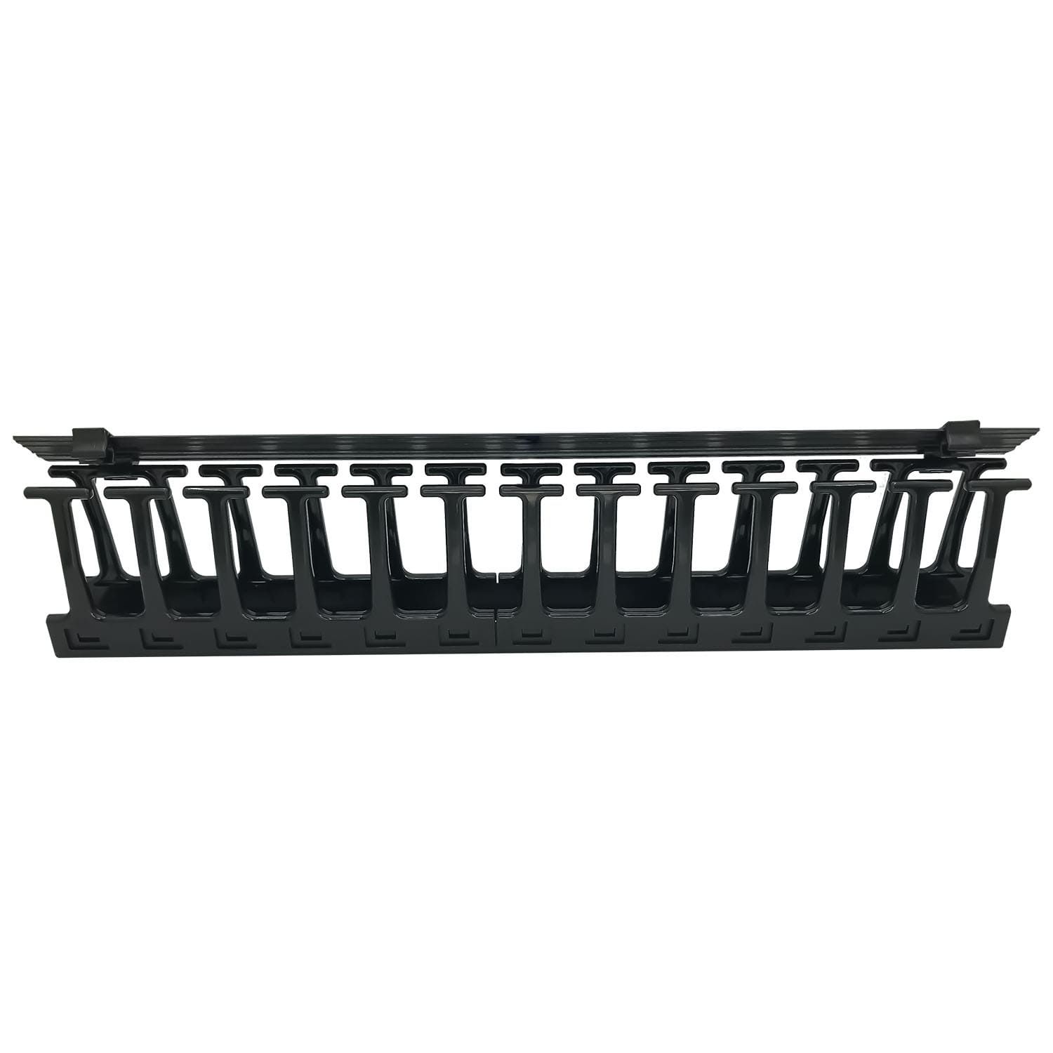 1U Black Buckle Cable Management Bar with 12 Slots | Advanced Fiber ...
