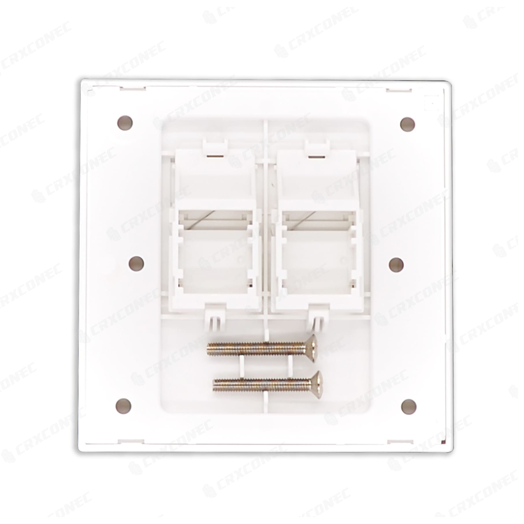 British Style 2 Port Flat Shuttered Faceplate RJ45, 86x86mm | Advanced ...
