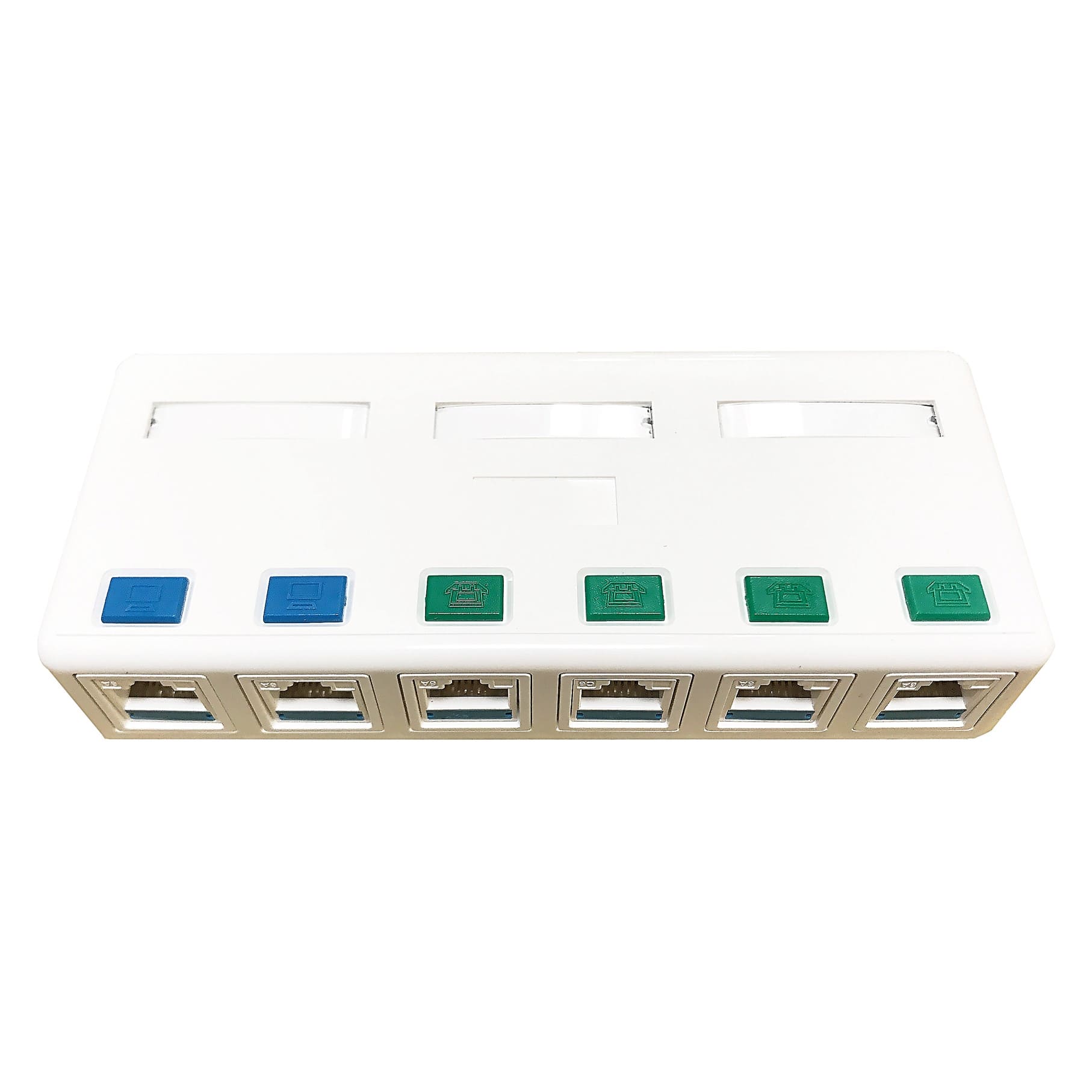Wall blank 6 Port RJ45 Surface Mounted Box for networking patch cable ...