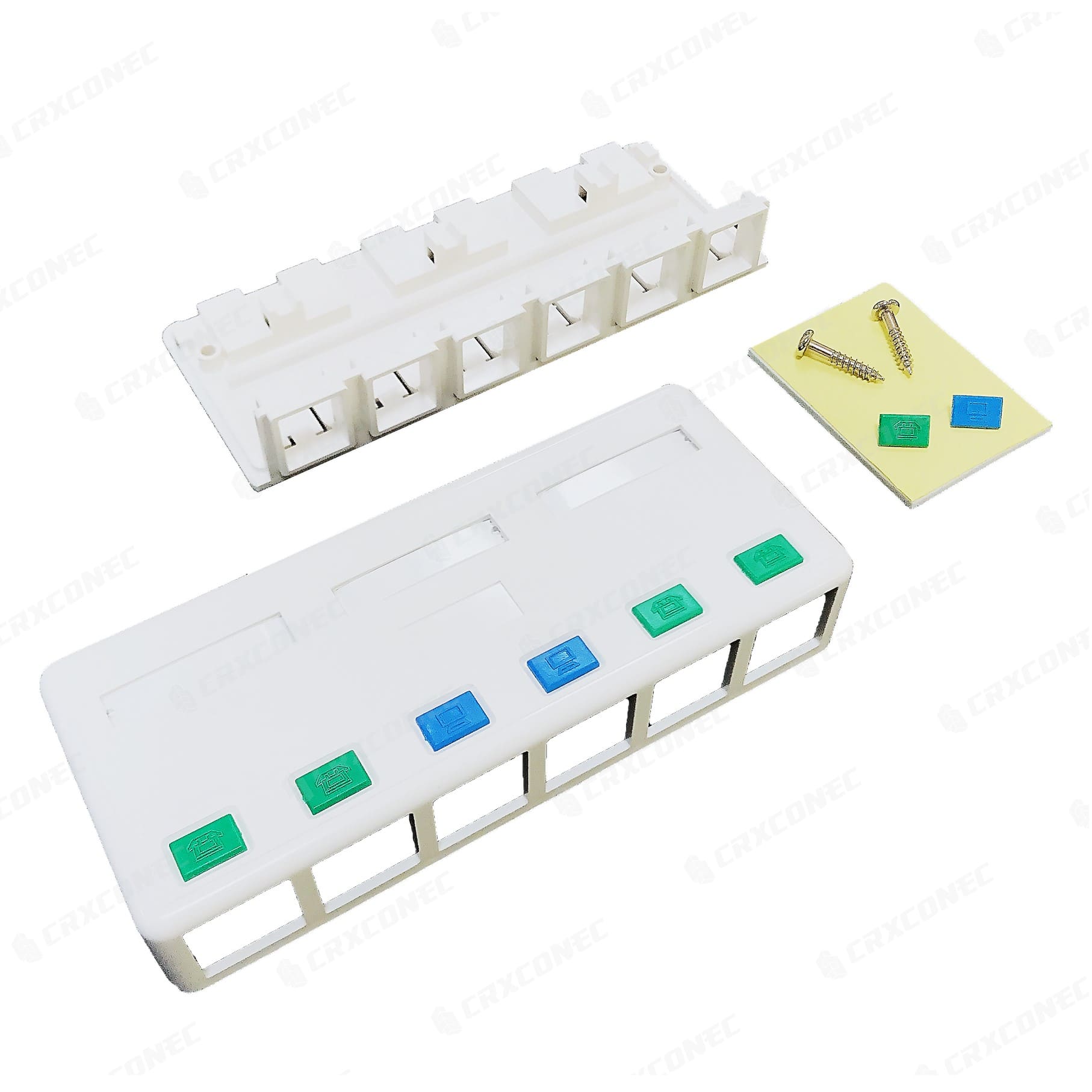 Wall blank 6 Port RJ45 Surface Mounted Box for networking patch cable ...