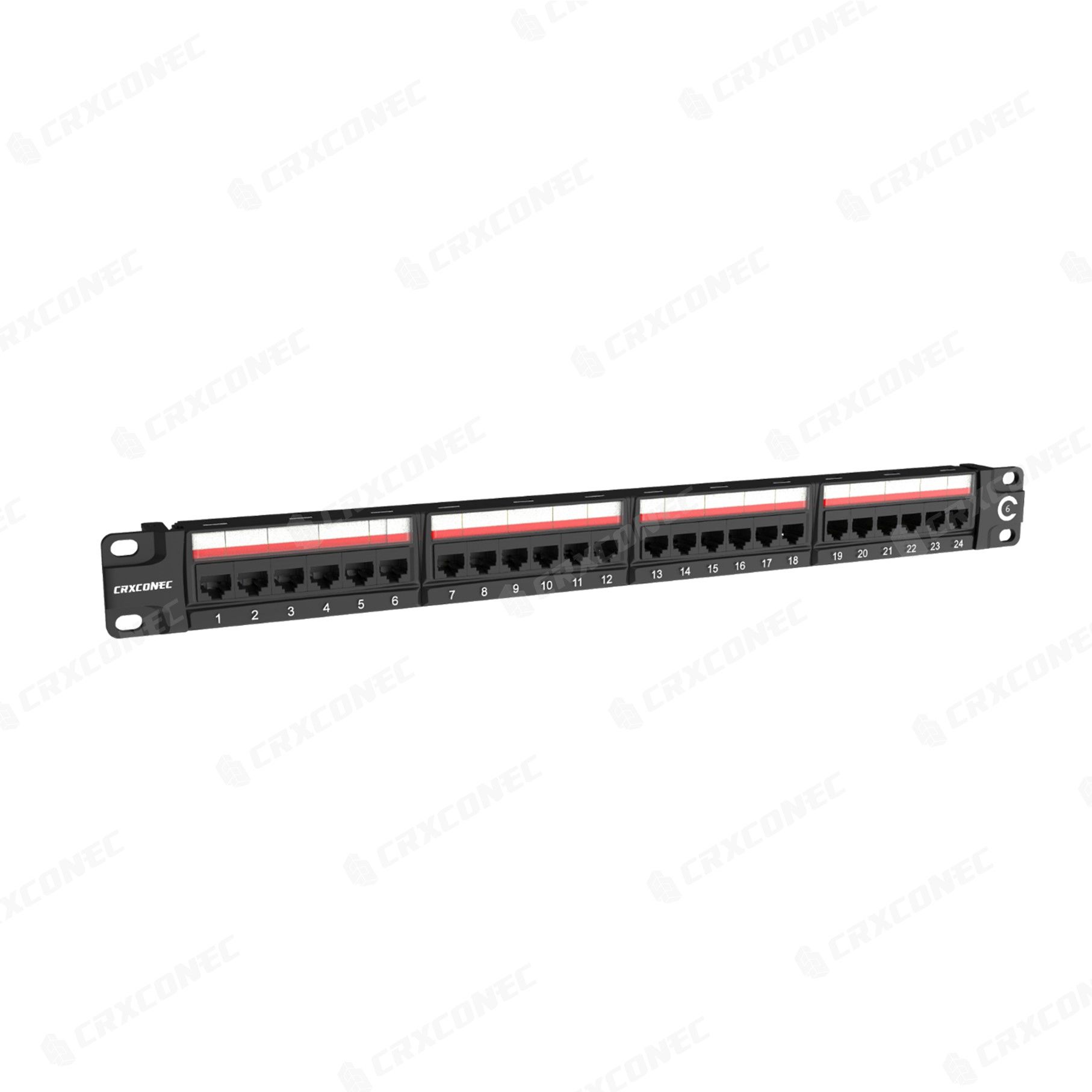 Component Level UTP Cat6 1U 24 Port RJ45 Patch Panel with Buckle Type ...