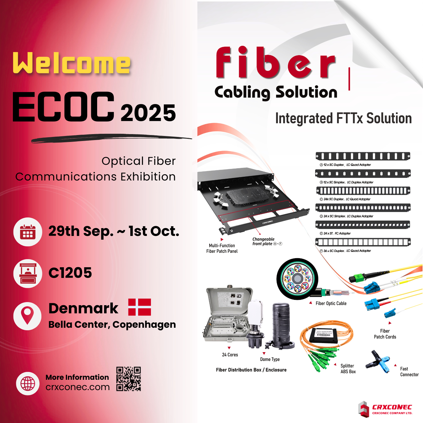 CRXCONEC at ECOC Exhibition 2025 in Denmark | Expert in 10 Gigabit ...