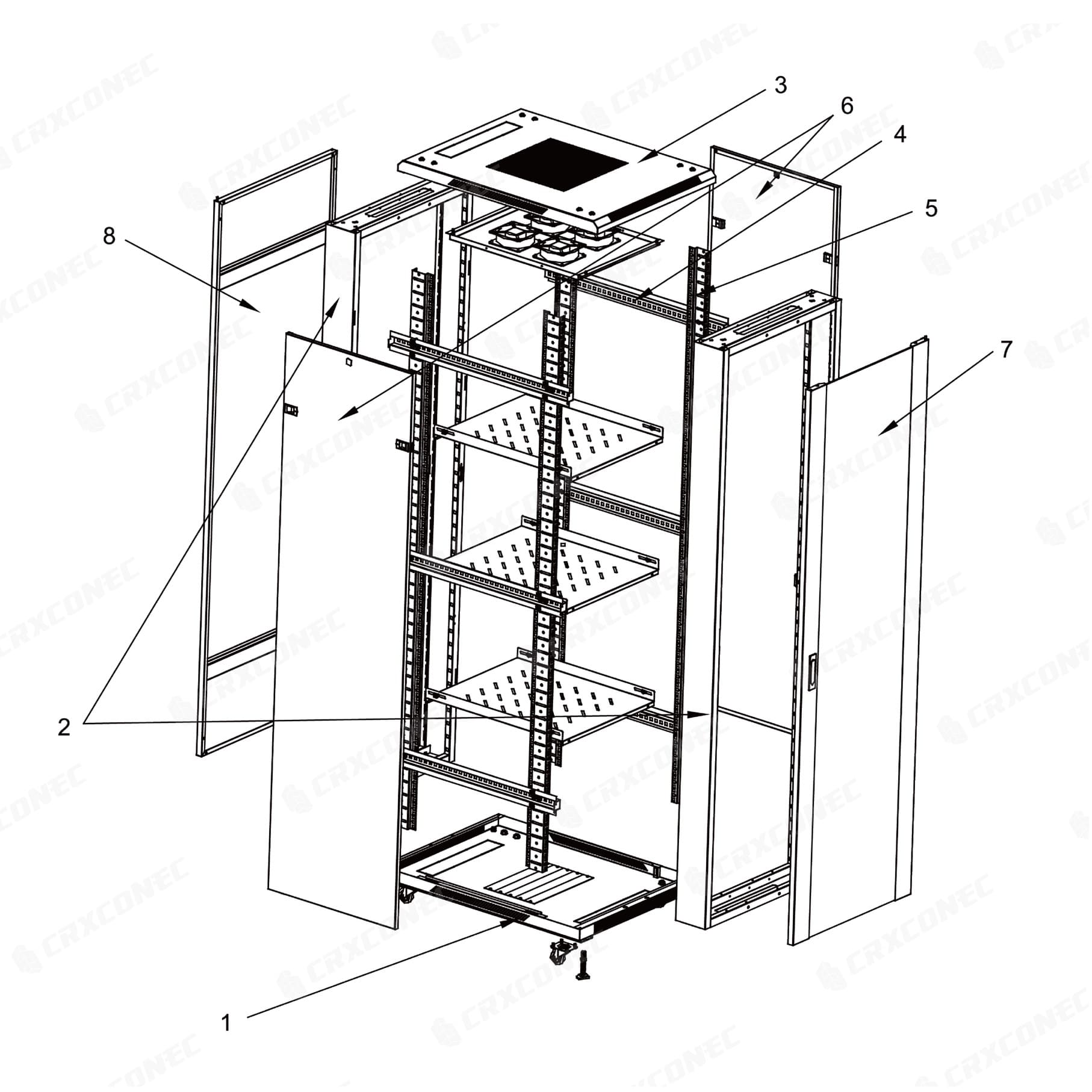 Secured Lock Network Rack Cabinet With Vented Door | Advanced Fiber ...