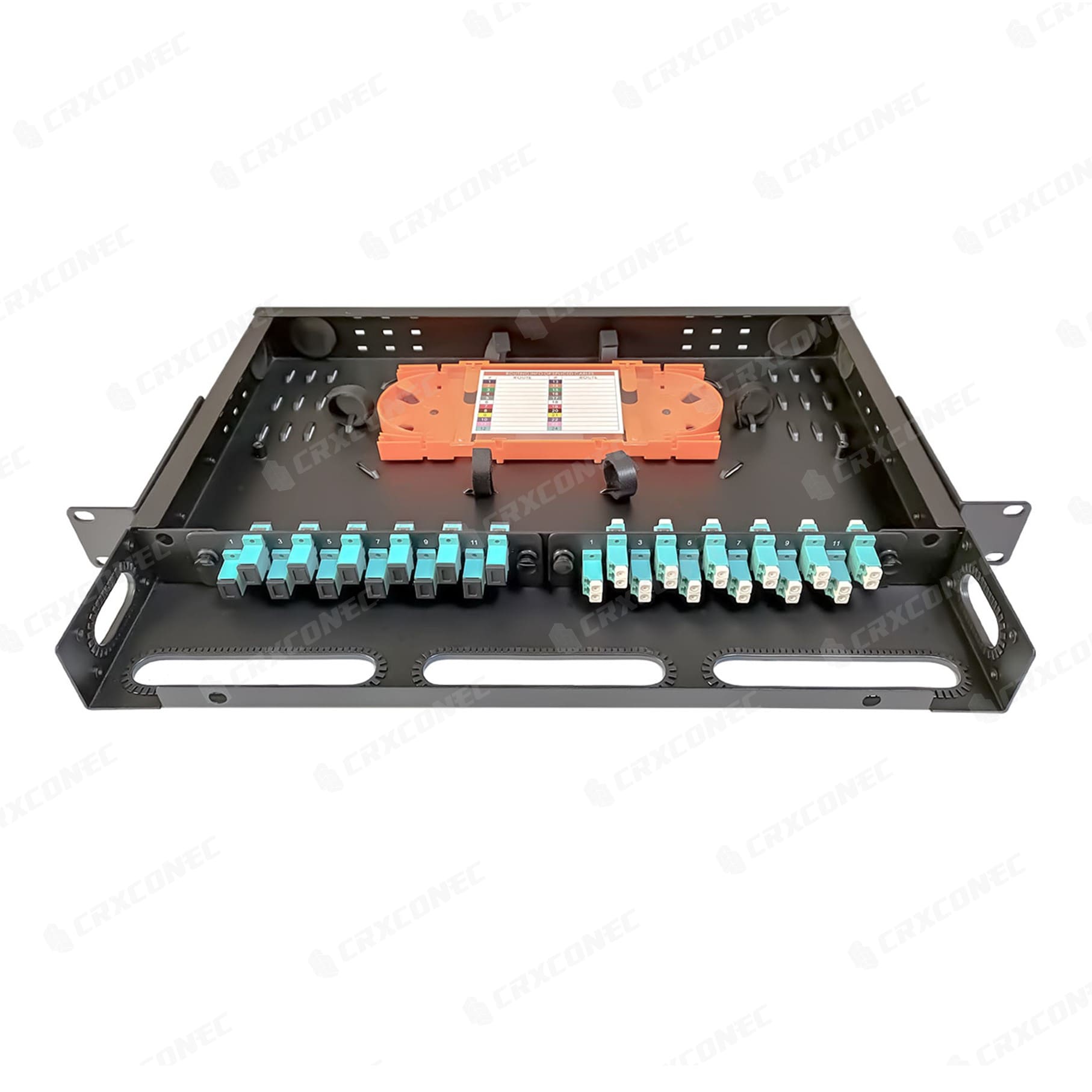 1U 24 Staggered Port Fixed Type Fiber Optic Rack Panel | Advanced Fiber ...