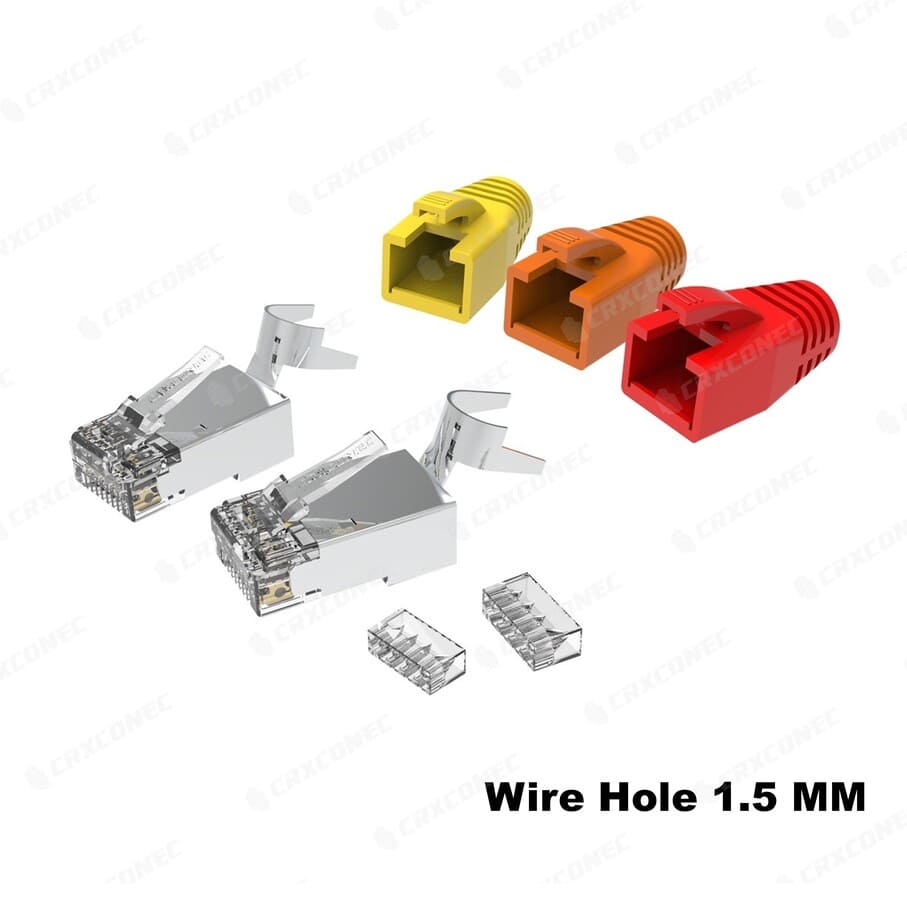 Cat6A UL Listed Shielded RJ45 Connector With Tail Design 1.5MM ...