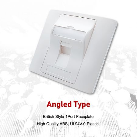 British Style 1 Port Angled Ethernet Wall Plate 86*86MM | Advanced ...