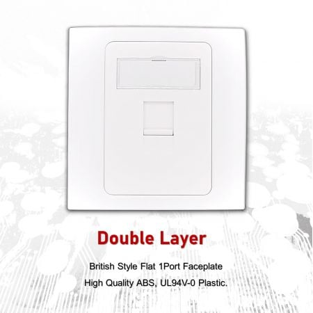 British Style 1 Port Flat Shuttered Faceplate RJ45, 86x86mm | Advanced ...