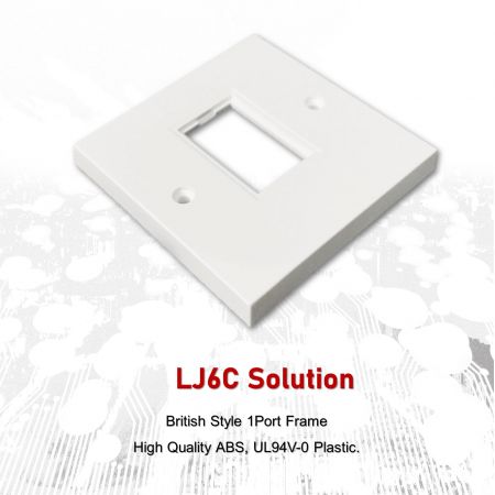 LJ6C British Style Snap-In 1 Port Faceplate RJ45 Frame 86*86MM ...
