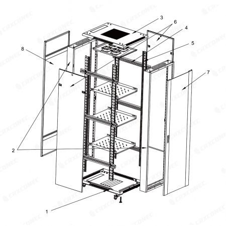 Secured Lock Network Rack Cabinet With Vented Door | Advanced Fiber ...