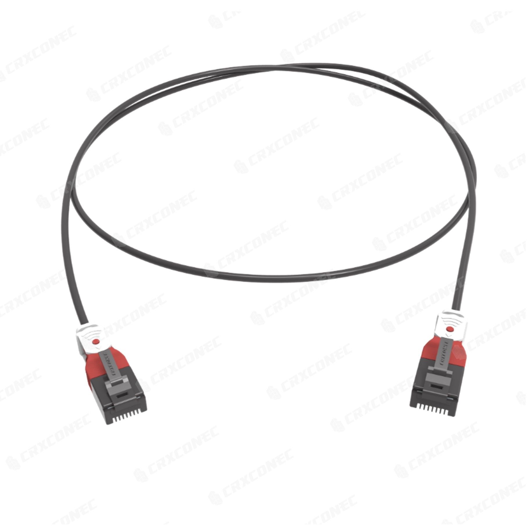 Slim 28 AWG Cat6 UTP RJ45 Patch Cord with 180-Degree Right-Left ...