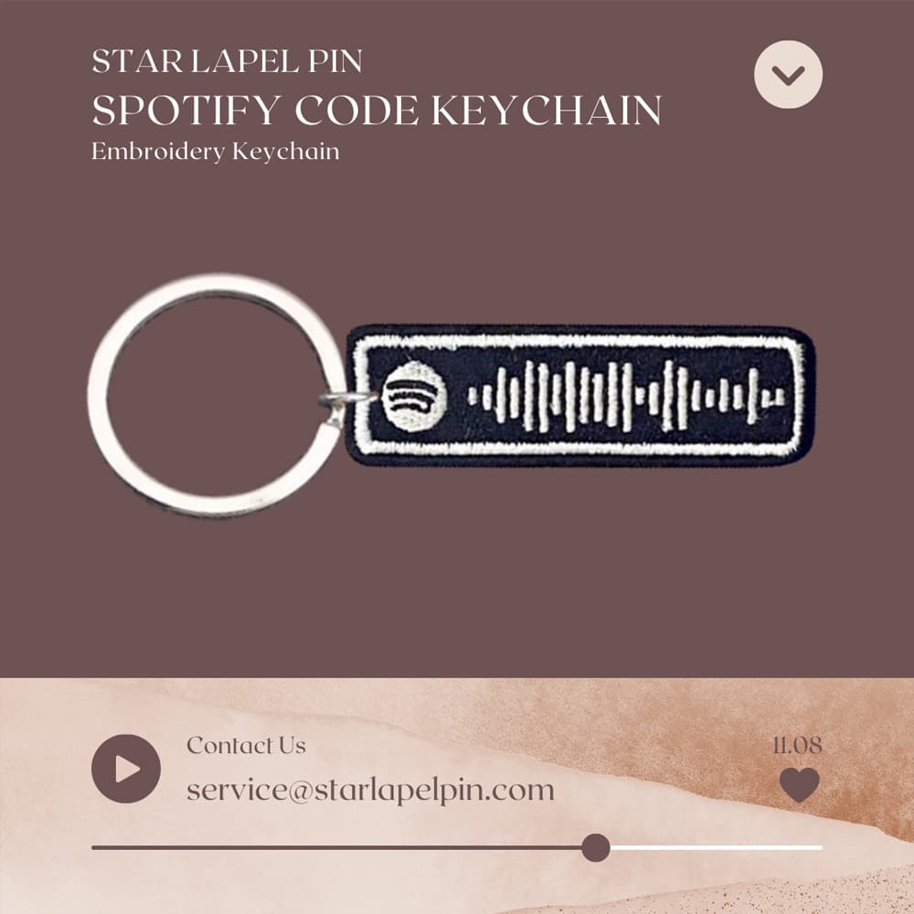 Personalized Spotify Code Keychain | Embroidered patches manufacturer ...