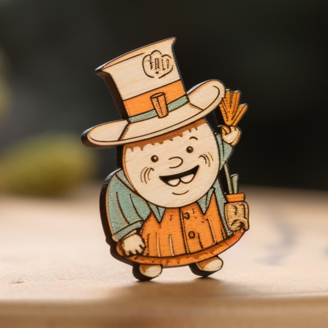 Custom Wooden Badge | Embroidered patches manufacturer | Star Lapel Pin