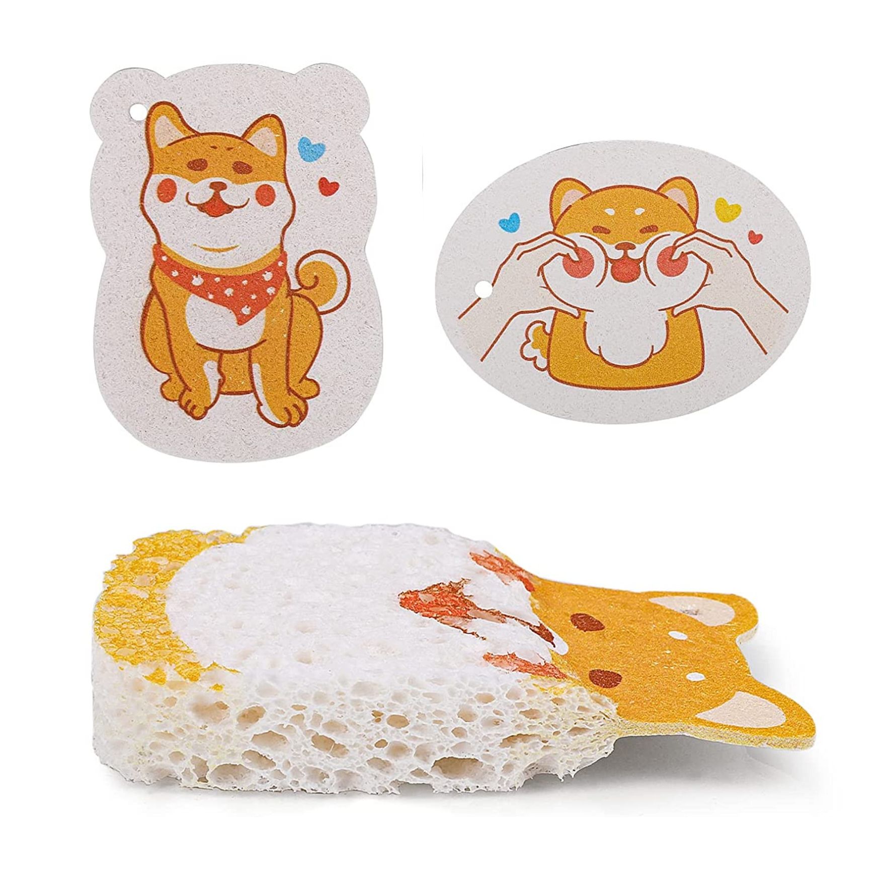 Compressed Wood Pulp Dishwashing Sponge | Embroidered patches ...