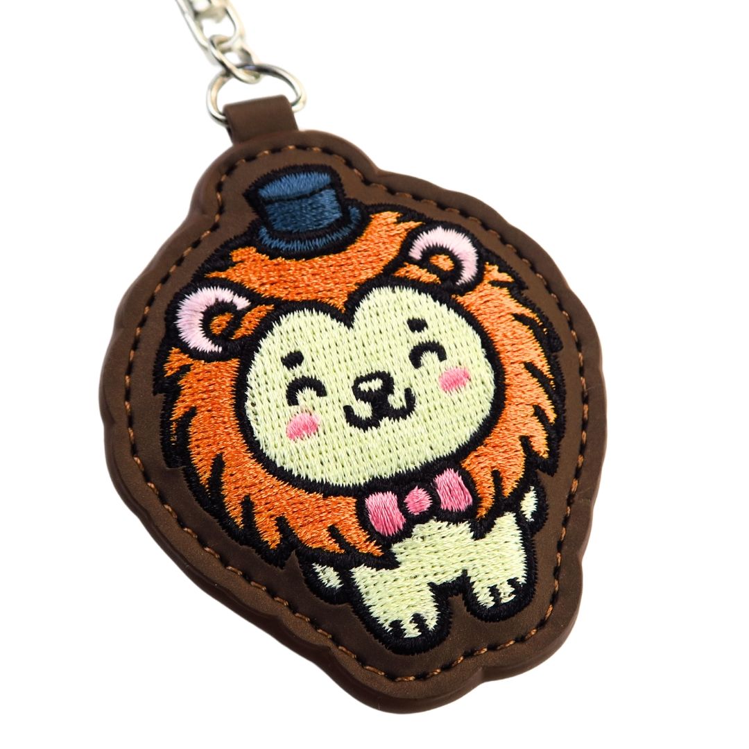 Embroidery Logo Leather Keychain | Embroidered patches manufacturer ...