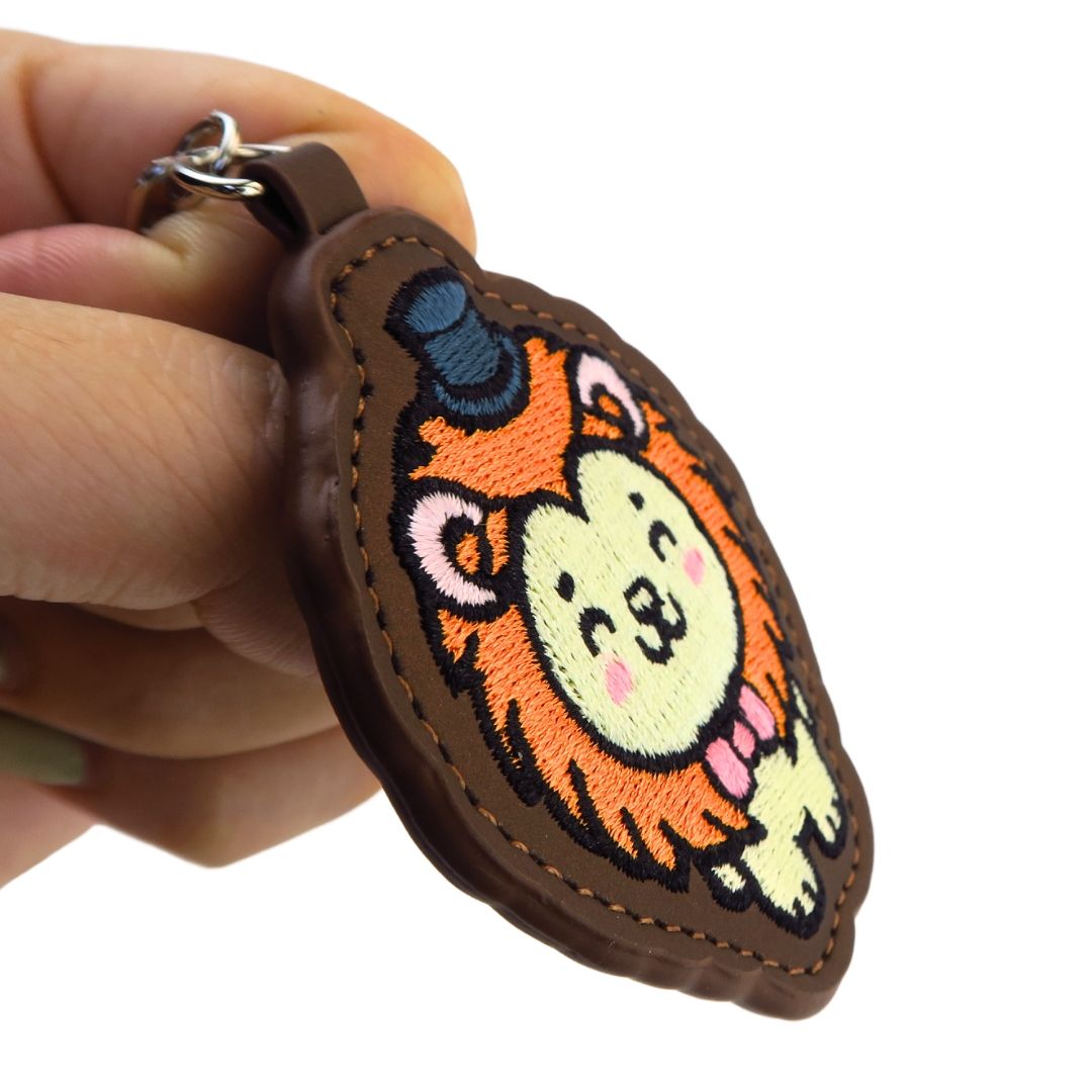 Embroidery Logo Leather Keychain | Embroidered patches manufacturer ...