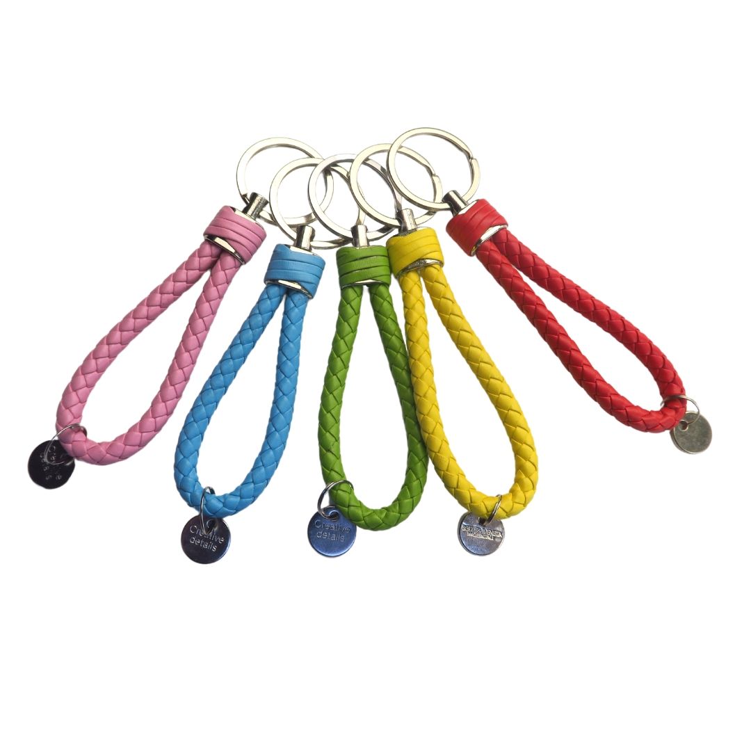 Leather Braided Keychain Strap | Embroidered patches manufacturer ...