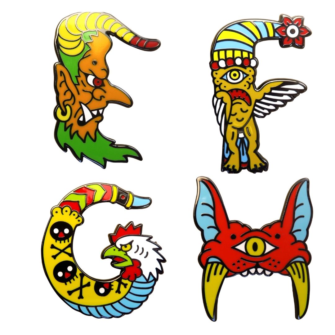 Alphabet Enamel Pin Set | Embroidered patches manufacturer | Star Lapel Pin