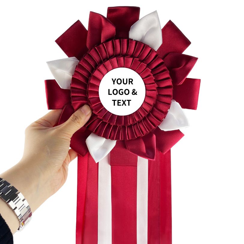 Personalized Rosette Ribbon | Embroidered patches manufacturer | Star ...