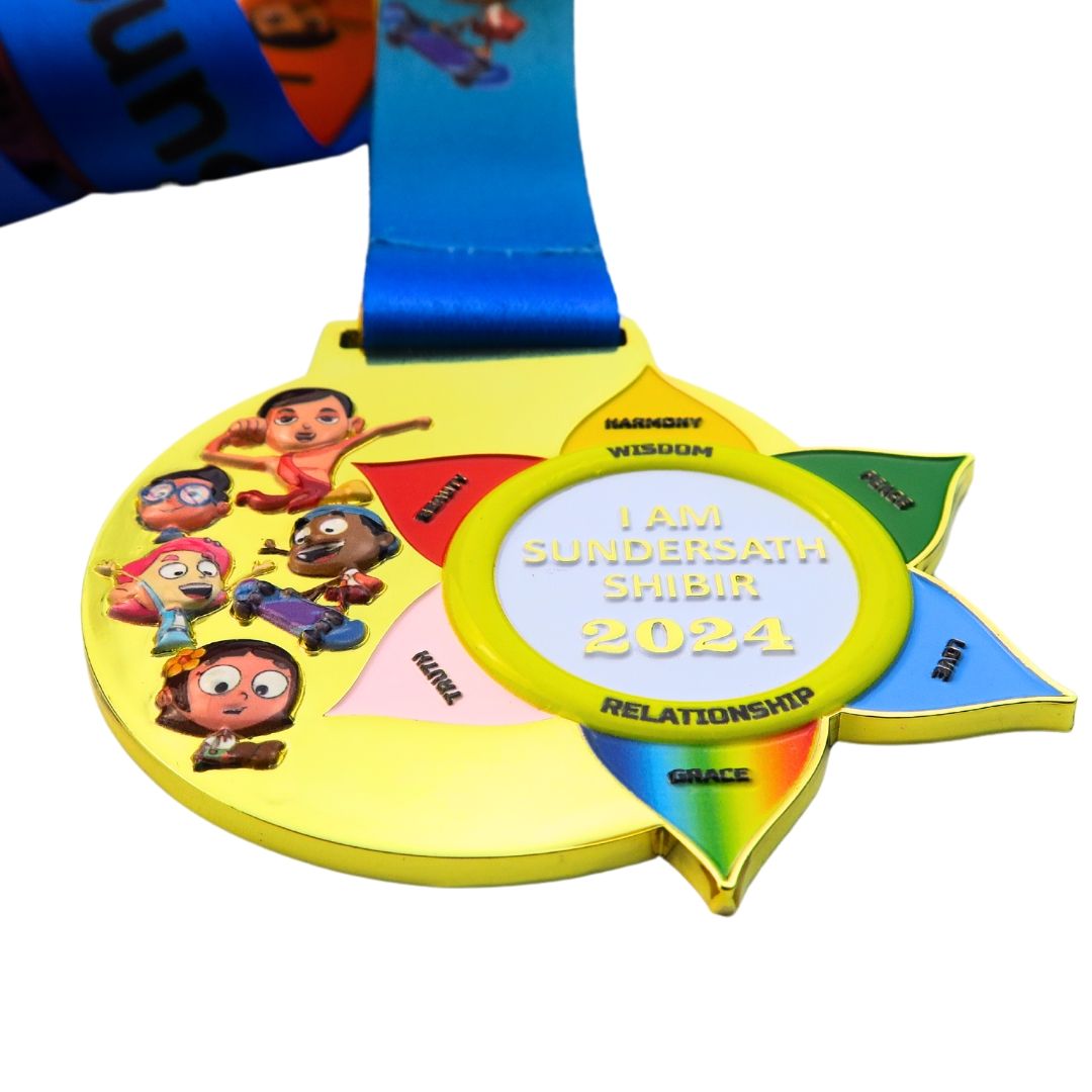 Custom Gold Medals With UV Printing Logo | Embroidered patches ...