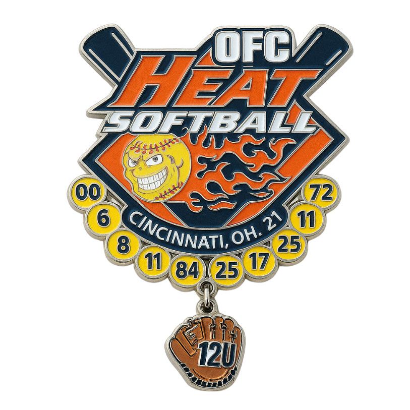 Custom Softball Trading Pins | Embroidered patches manufacturer | Star ...