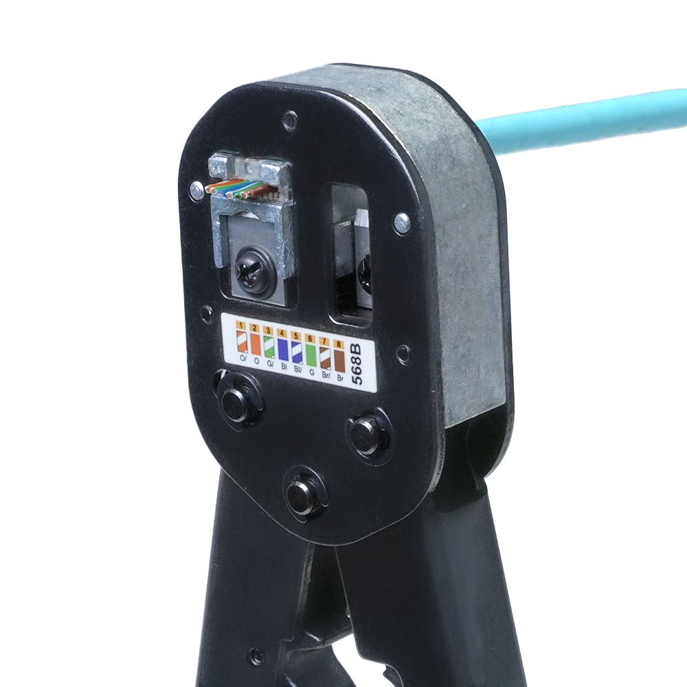 ↑Crimp/Thru |8P/6P Pass Through Plug Crimper with Ground Crimp ...